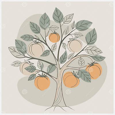 Majestic Pecan Tree Vector Illustration ,Detailed Botanical Artwork ...