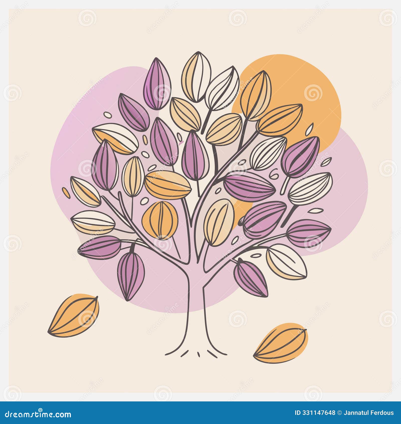 Majestic Pecan Tree Vector Illustration ,Detailed Botanical Artwork ...