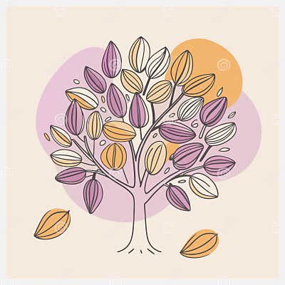 Majestic Pecan Tree Vector Illustration ,Detailed Botanical Artwork ...