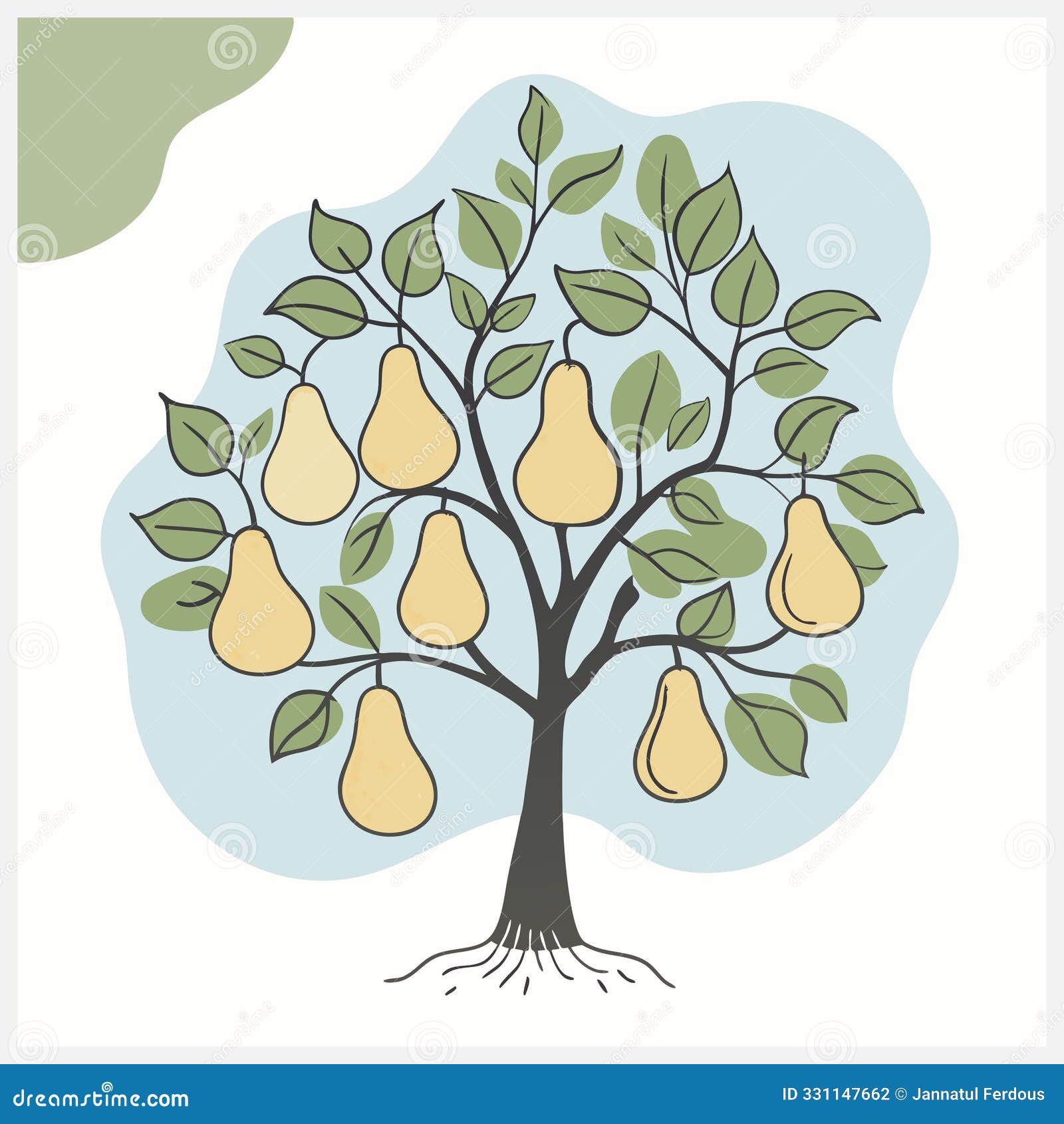 Majestic Pear Tree Vector Illustration: Perfect for Elegant Designs and ...
