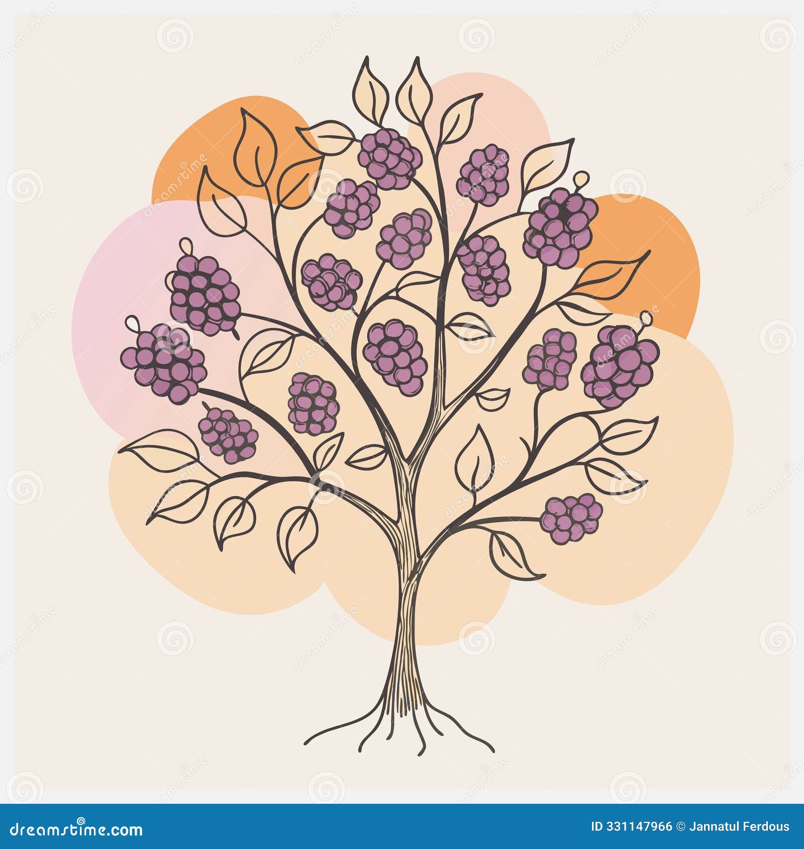 Majestic Mulberry Tree Vector Illustrationn Stock Vector - Illustration ...