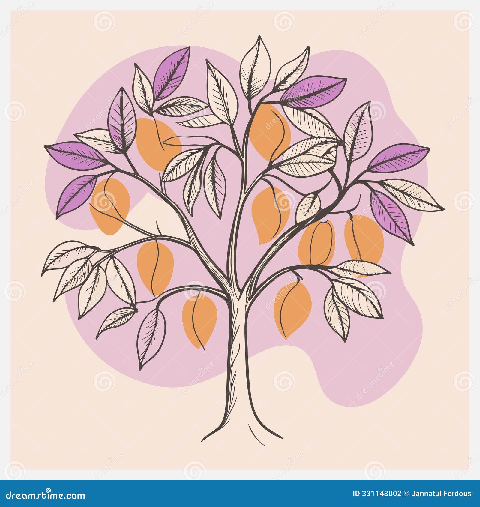 Mango Tree Vector Art: a Stunning Illustration of Tropical Fruit Trees ...