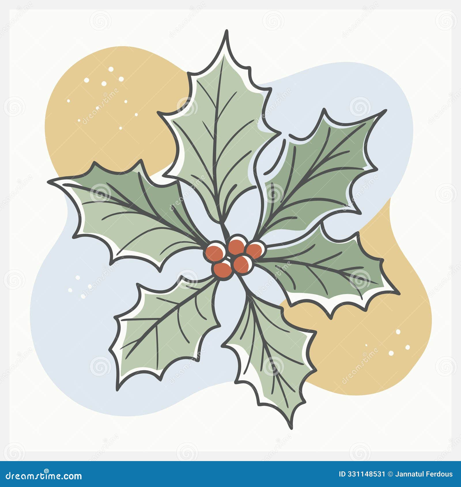 Majestic Holly Tree Vector Illustration Stock Vector - Illustration of ...