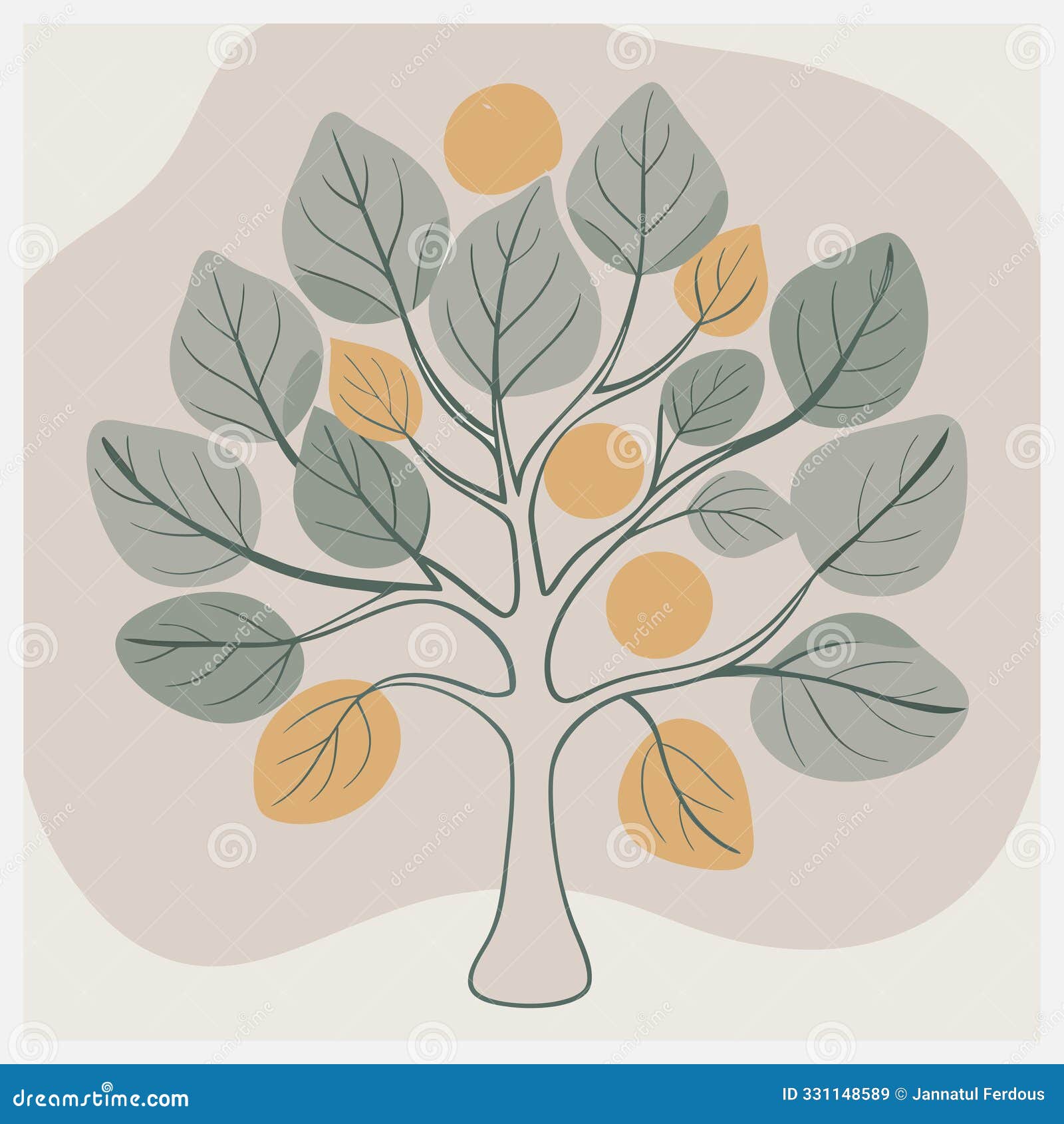 Fig Tree Vector, a Stunning Botanical Illustration Stock Vector ...