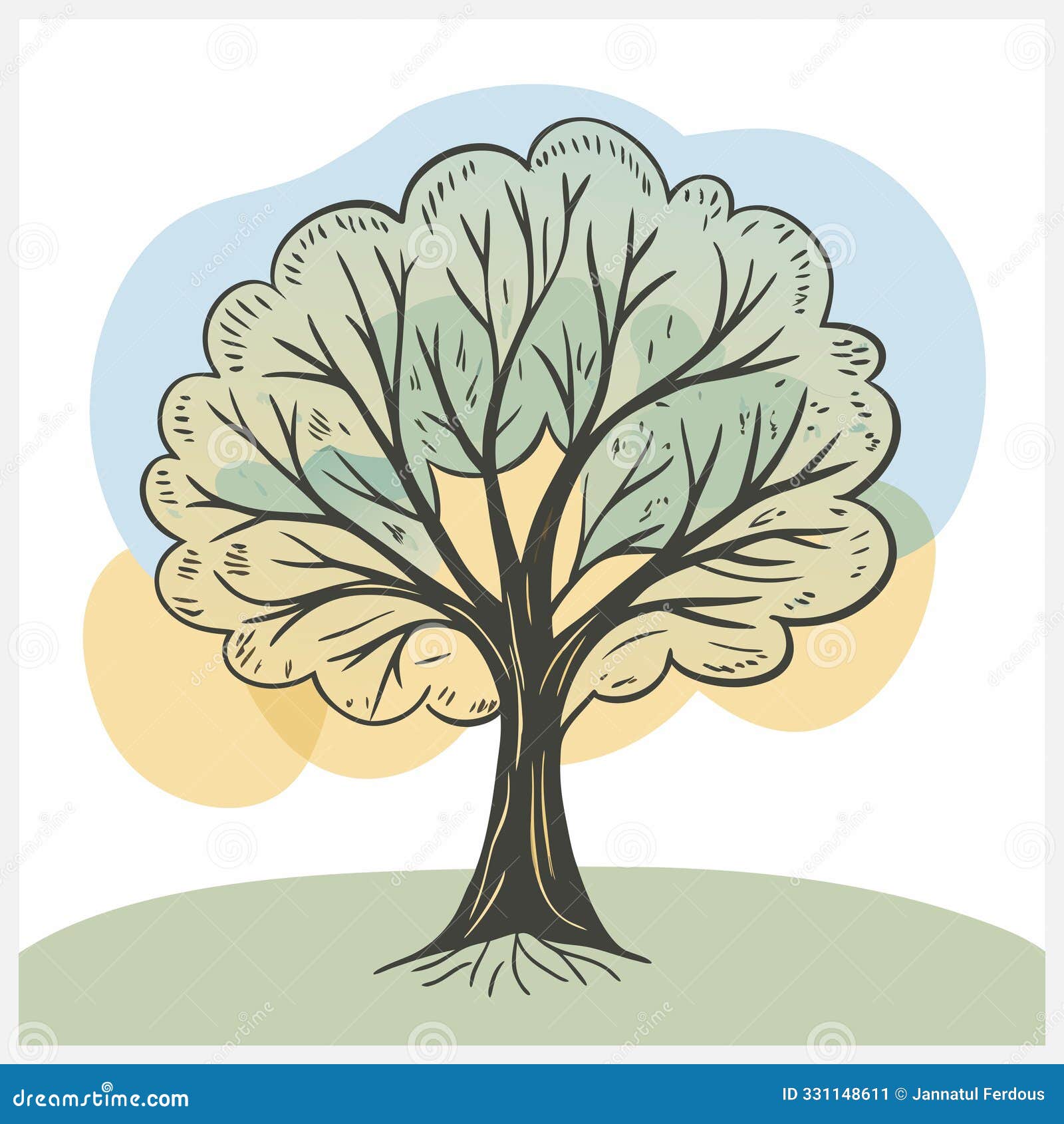 Elder Tree Vector Illustration: Detailed Botanical Design Stock Vector ...