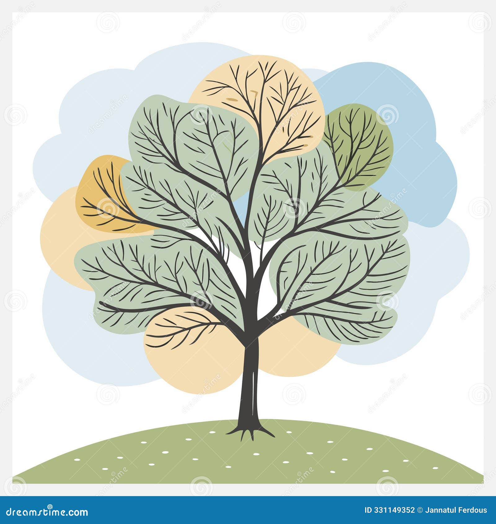 Majestic Beech Tree Vector Illustration Stock Illustration ...