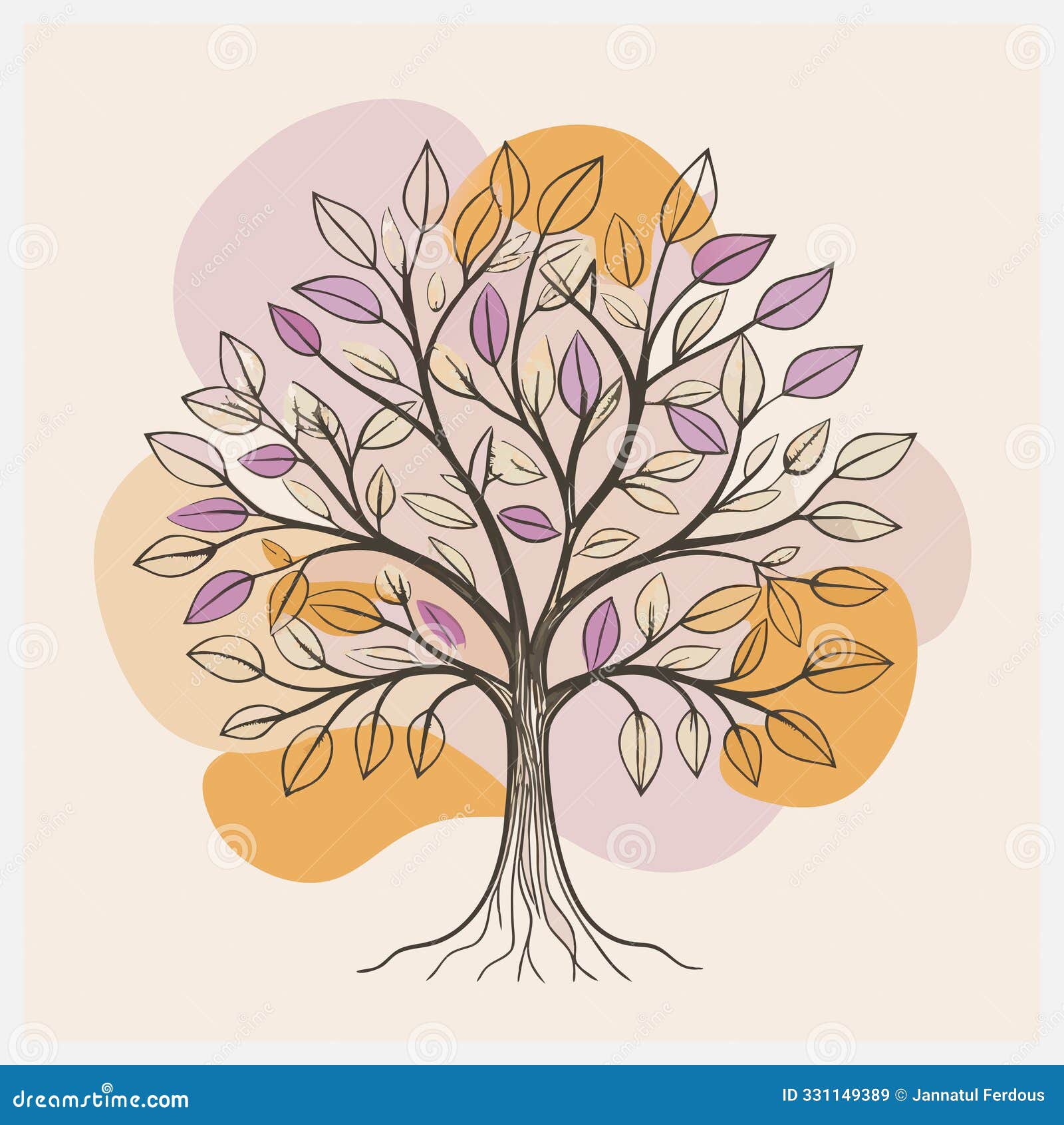 Majestic Basswood Tree Vector Illustration Stock Illustration ...