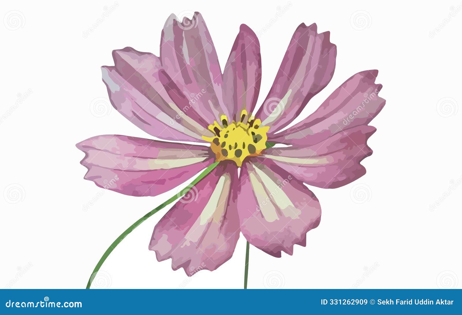 Cosmos Watercolor Art and Illustration Generative AI Stock Illustration ...