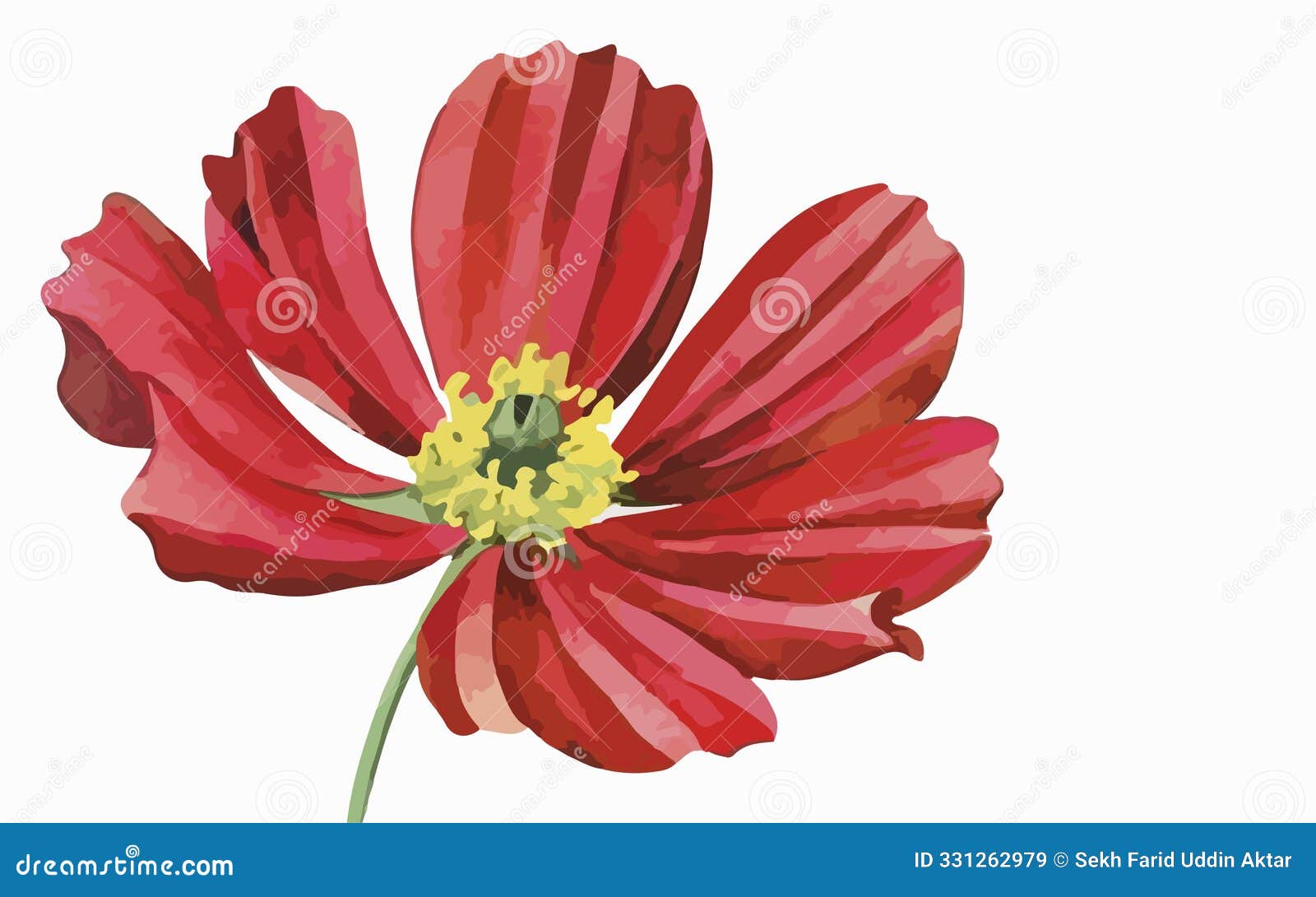 Cosmos Watercolor Art and Illustration Generative AI Stock Illustration ...