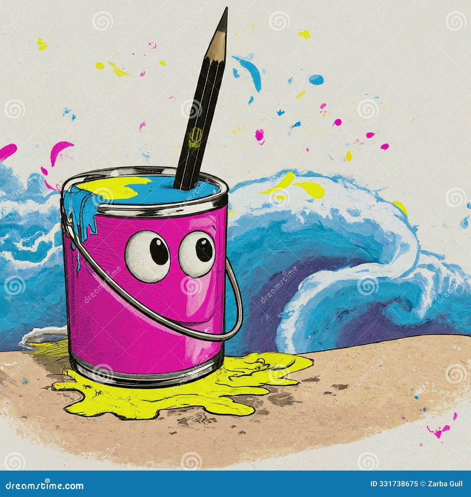 Cute Pink Colour Pencils with Pink Background Stock Vector ...