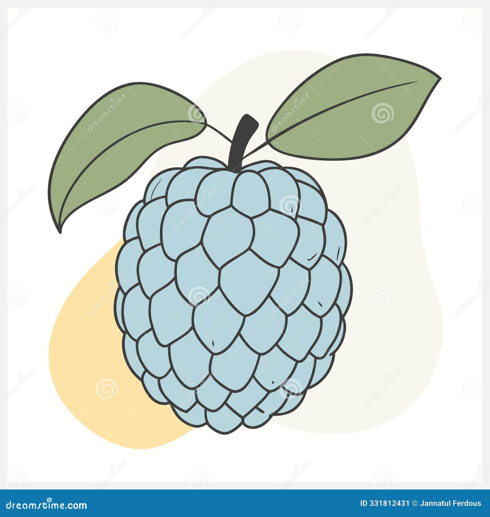Custard-Apple Fruit Vector Illustration High Quality Digital Art of ...
