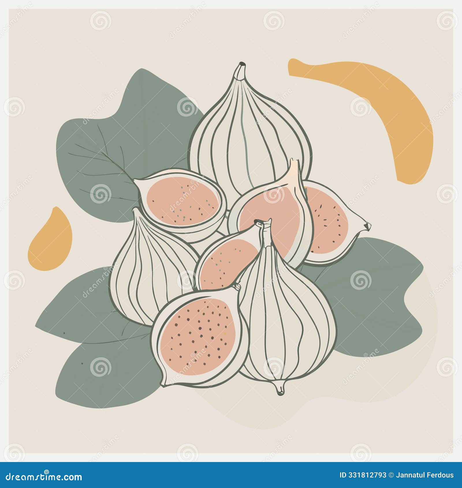 Lush Cluster Fig Fruit Vector Illustration Vibrant and Detailed Design ...