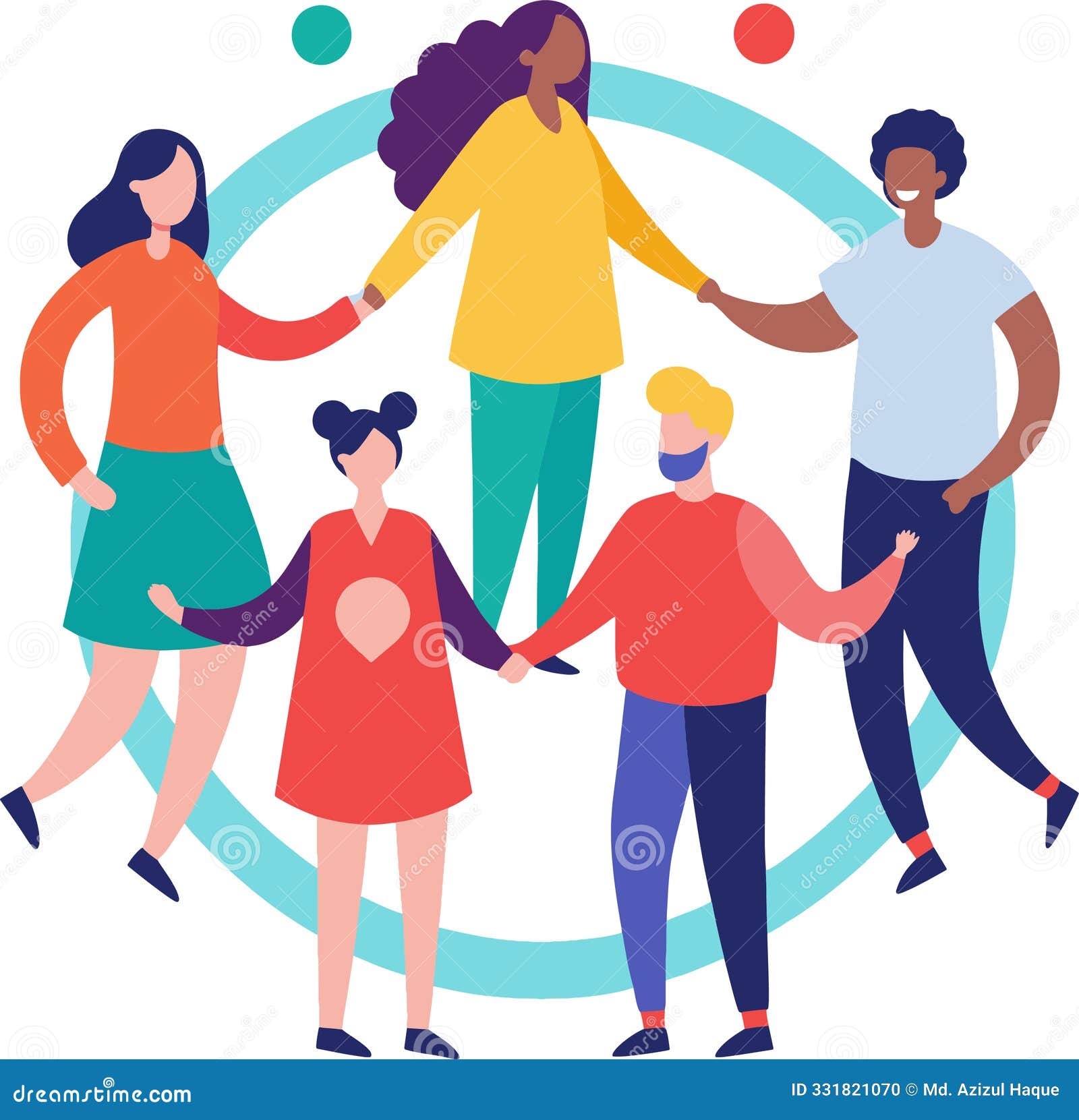 Label with People Community and Social Message Art & Illustration Stock ...