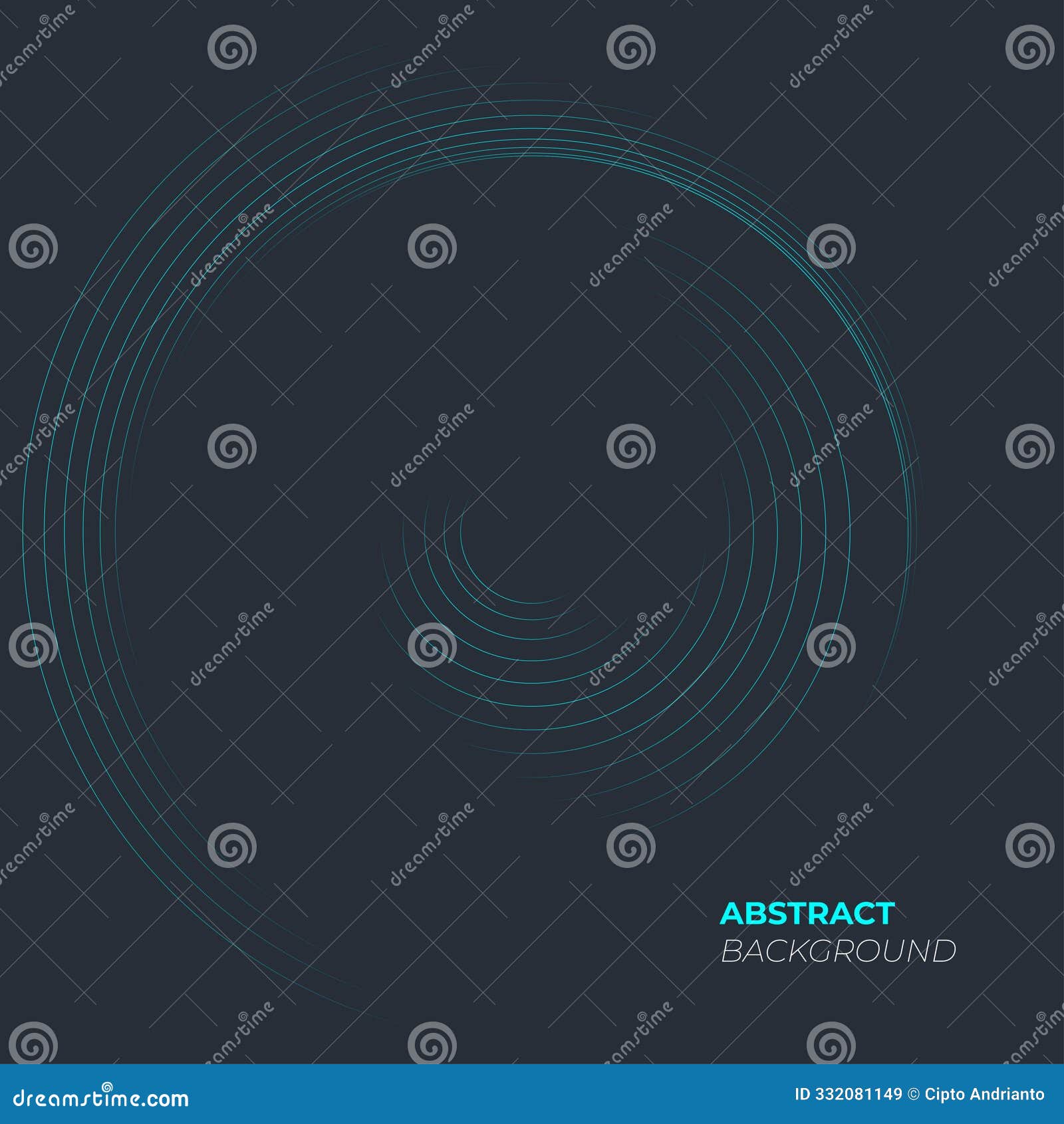 Blue Abstract Background with Glowing Circles. Swirl Circular Lines ...
