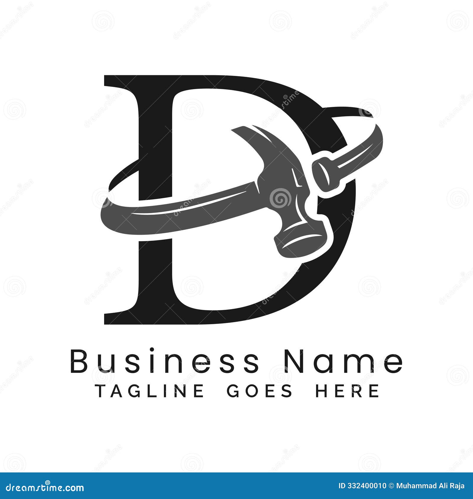 D Letter Logo Construction Vector for Woodworking Company. Alphabet D ...
