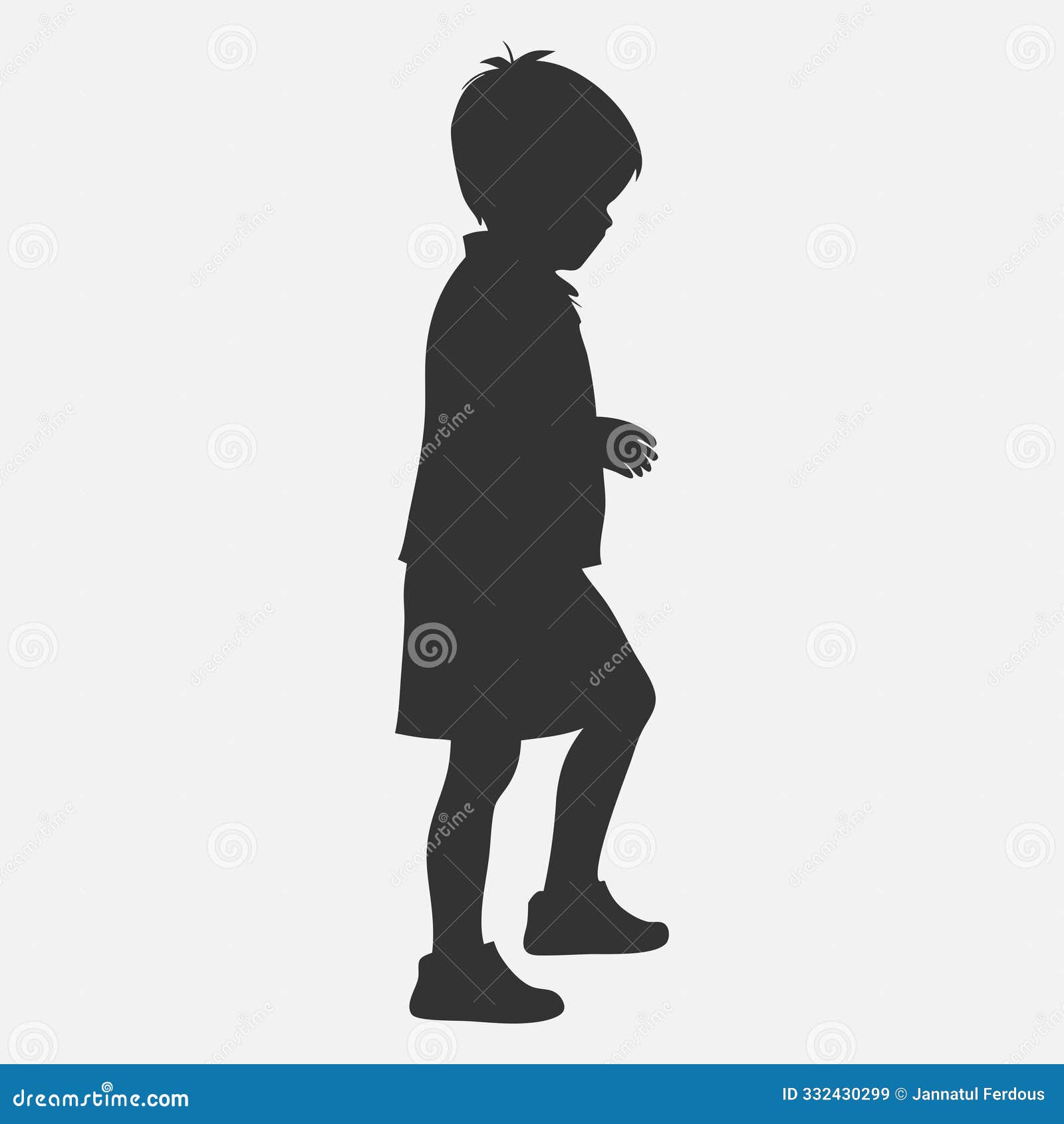 Vector Silhouettes of Various Children Standing Diverse Kids ...