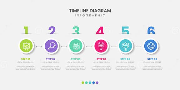 Time Line Creator Infographic Template. 6 Step Timeline Journey ...
