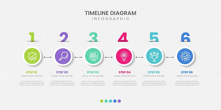 Time Line Creator Infographic Template. 6 Step Timeline Journey ...