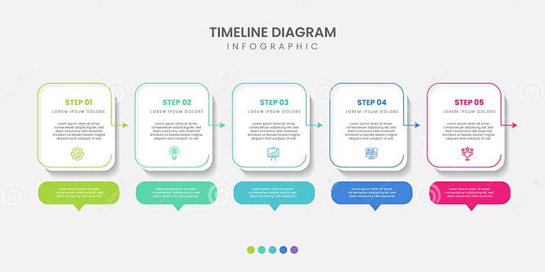 Time Line Creator Infographic Template. 5 Step Timeline Journey ...