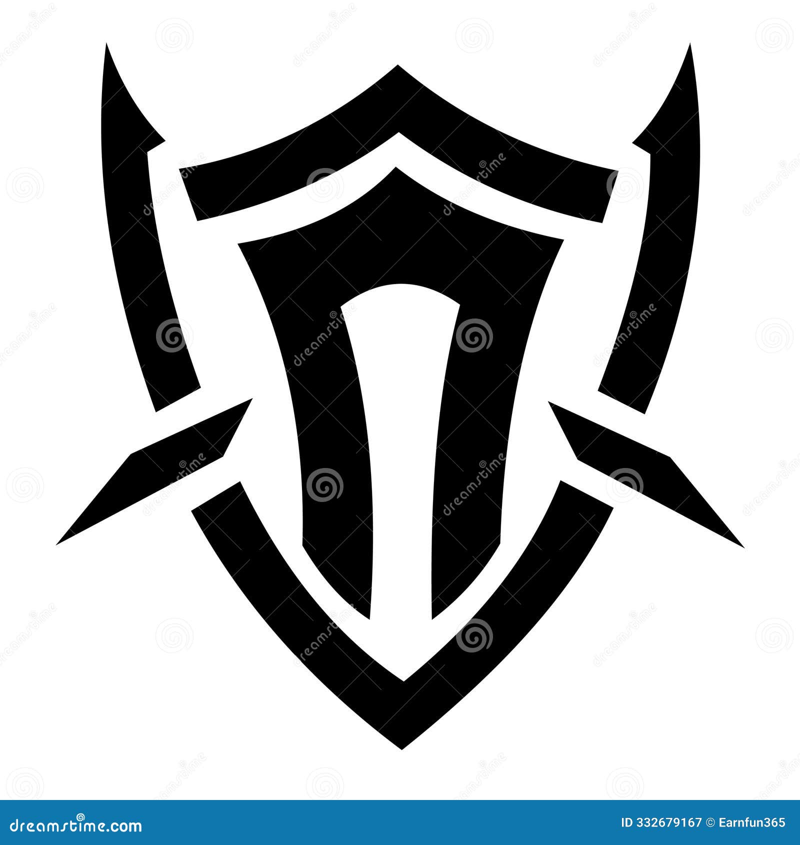 A Vector Silhouette Logo of a Classic Shield Stock Vector ...