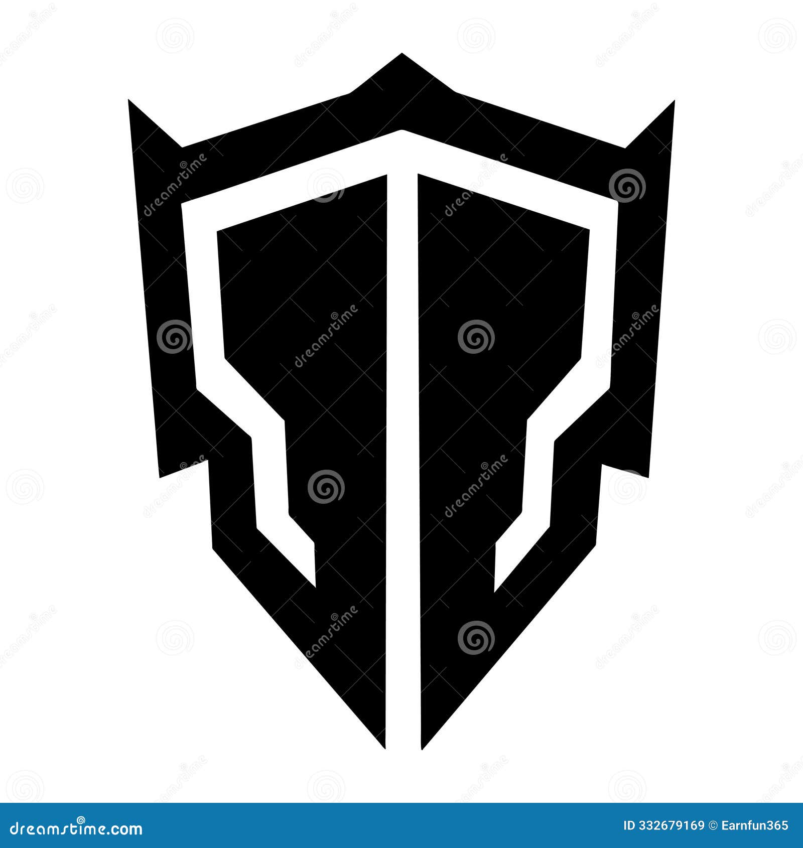 A Vector Silhouette Logo of a Classic Shield Stock Vector ...