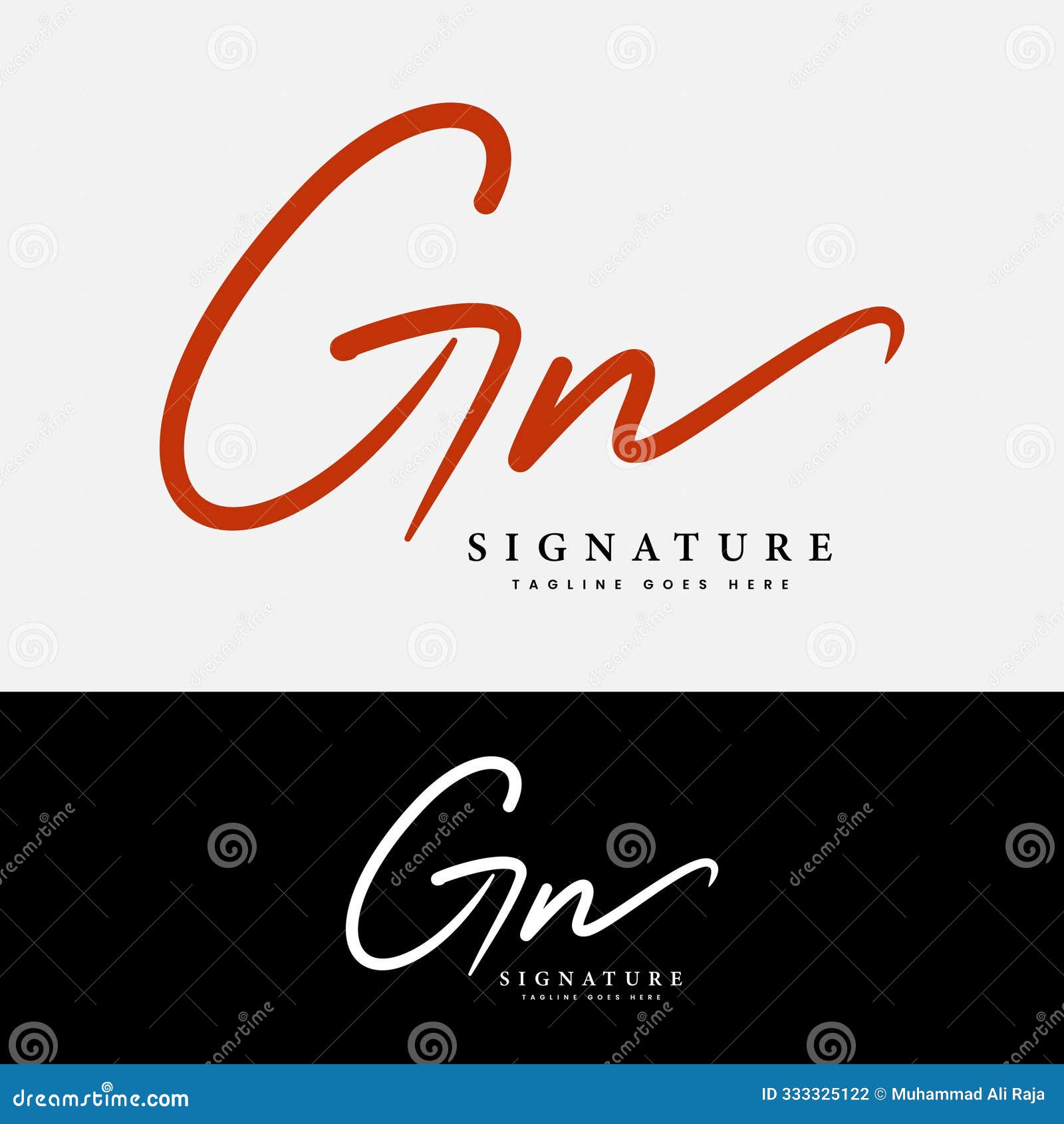G, N, GN Initial Letter Logo. Alphabet GN Handwritten Signature Logo ...