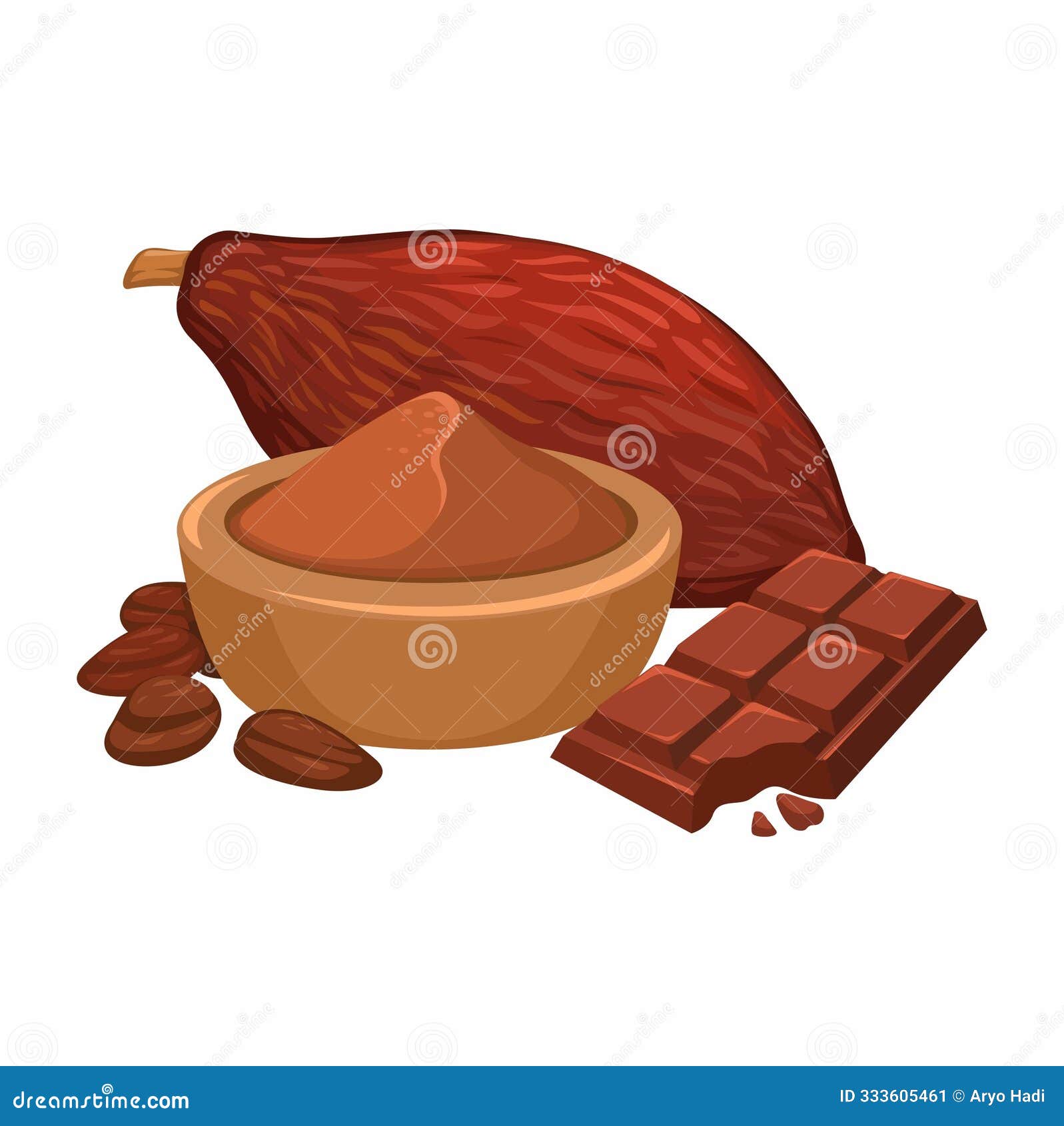 Chocolate and Cocoa Fruit Symbol Illustration Vector Stock Illustration ...