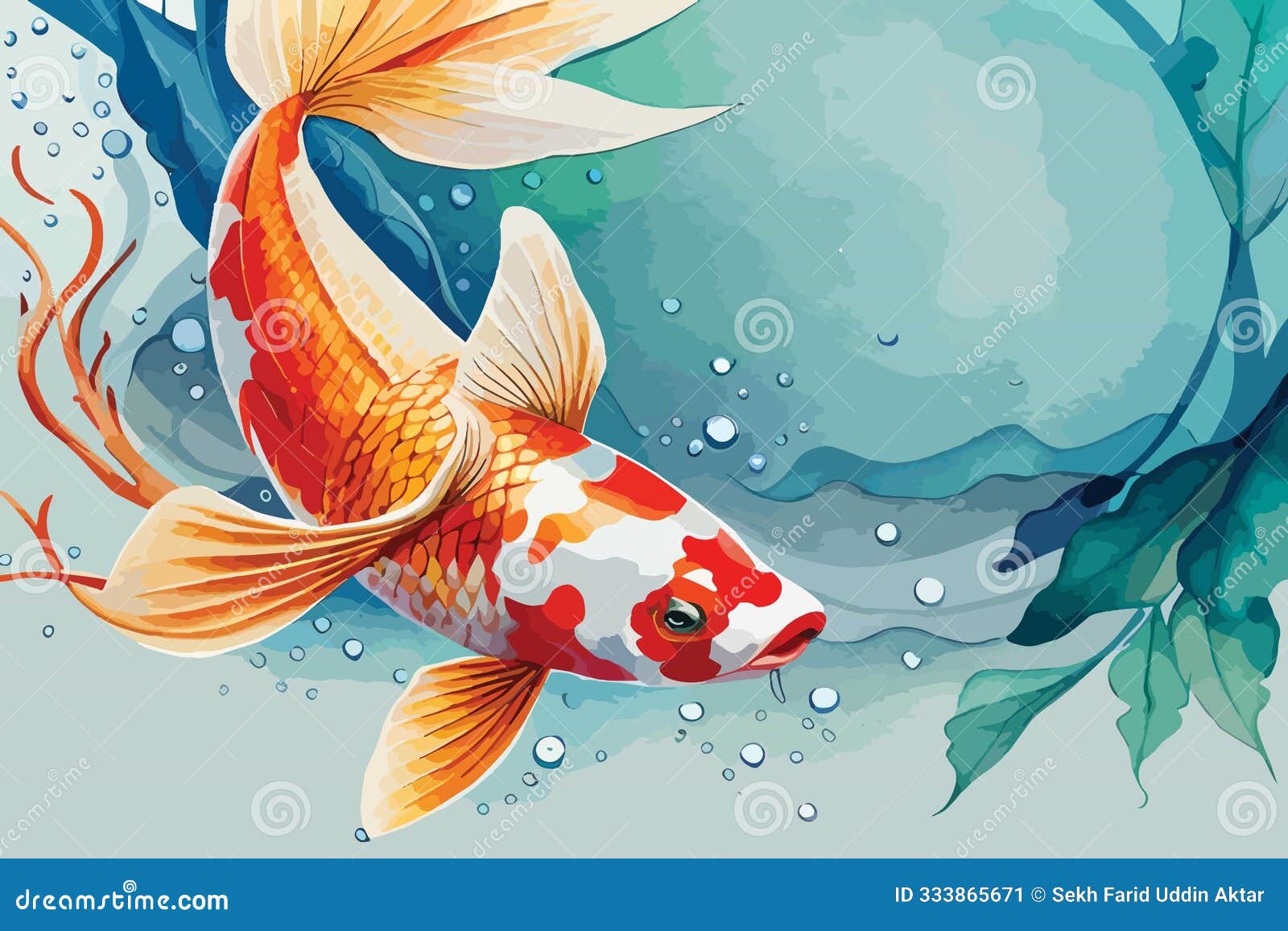 Koi Fish Art and Illustration Generative AI Stock Illustration ...