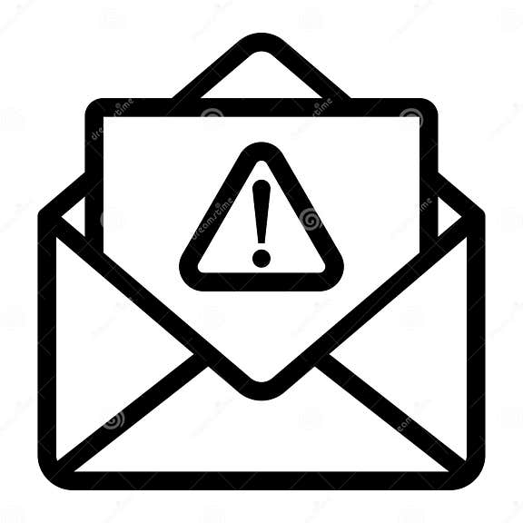 Mail with Exclamation Mark Vector Icon. Warning Email Notification ...