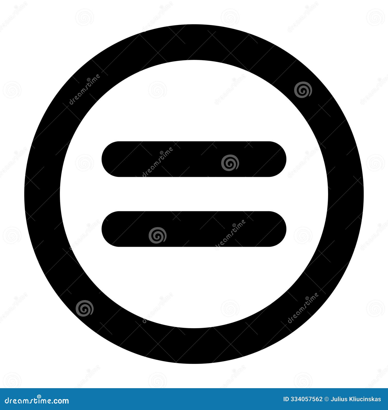 Equal Symbol Vector Icon. Equal Math Sign in Circle. Black Silhouette ...