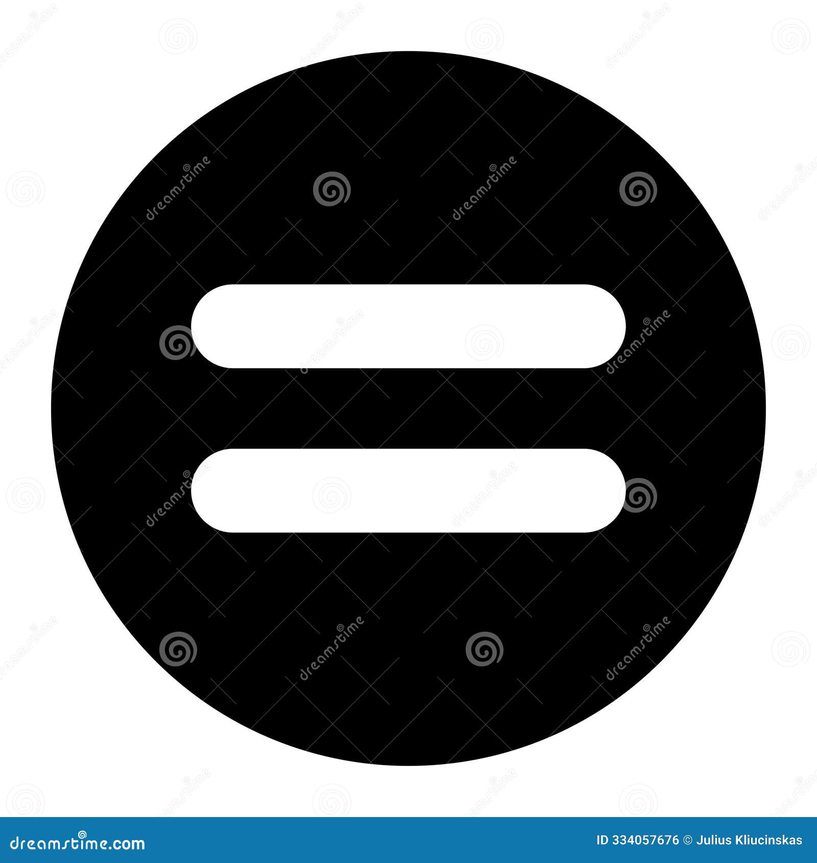 Equal Symbol Vector Icon. Equal Math Sign in Circle. Black Silhouette ...