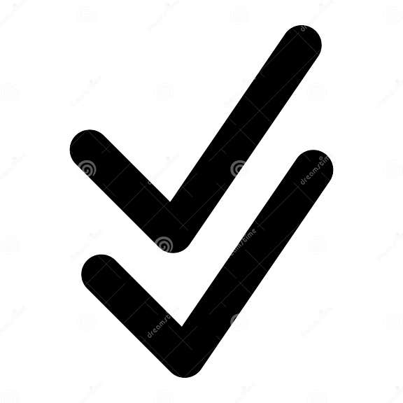 Double Checkmark Vector Icon. Simple Seen Symbol. Double Tick, Accepted ...