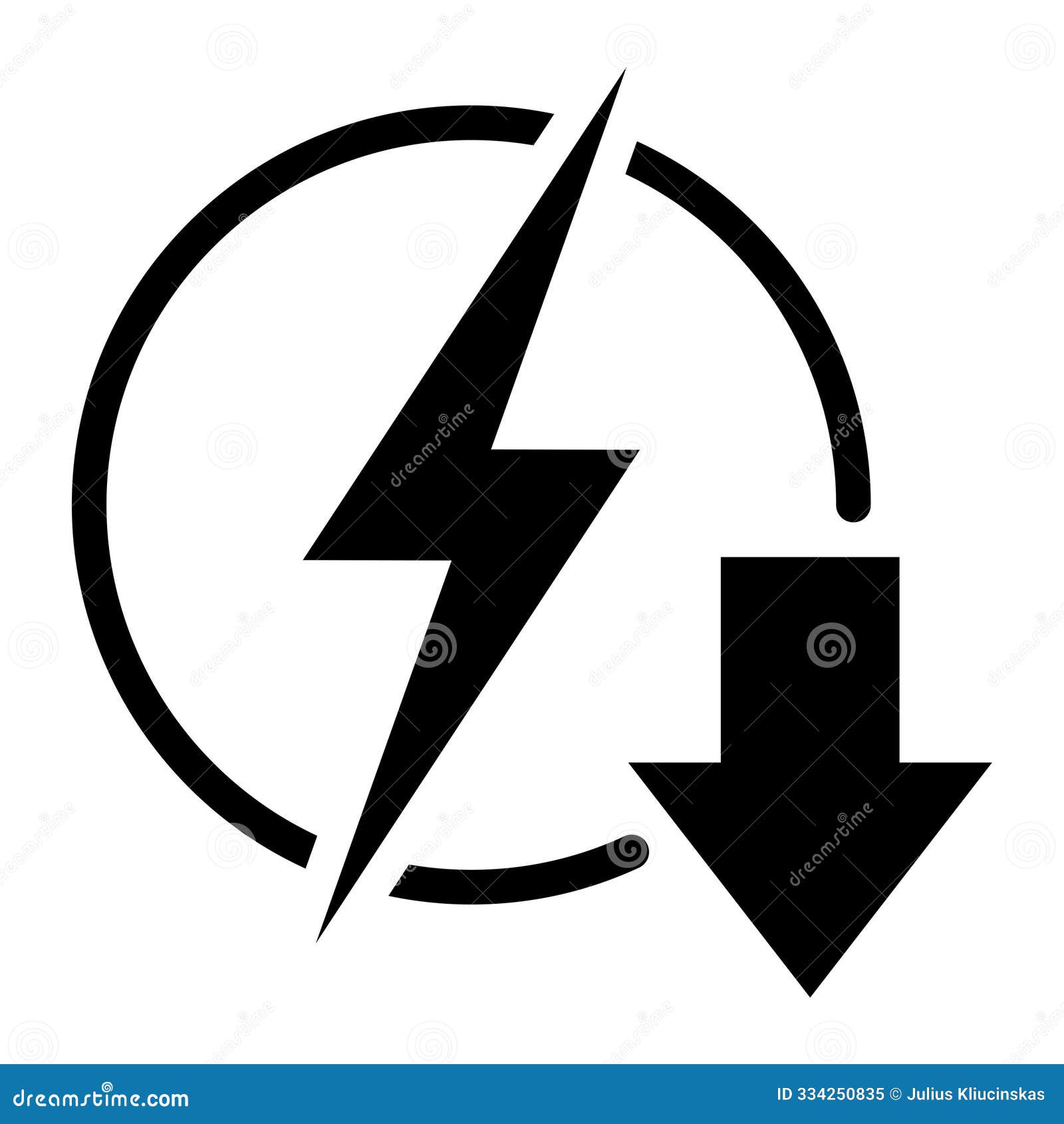 Energy Reduction Vector Icon. Electricity Power Reduction Sign. Reduce ...