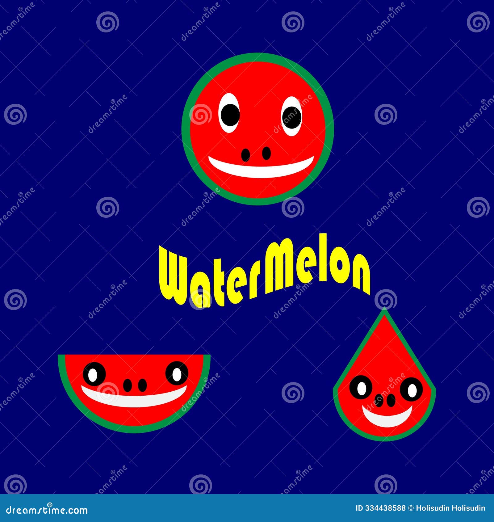 Illustration Character with Watermelon Smiley Stock Illustration ...