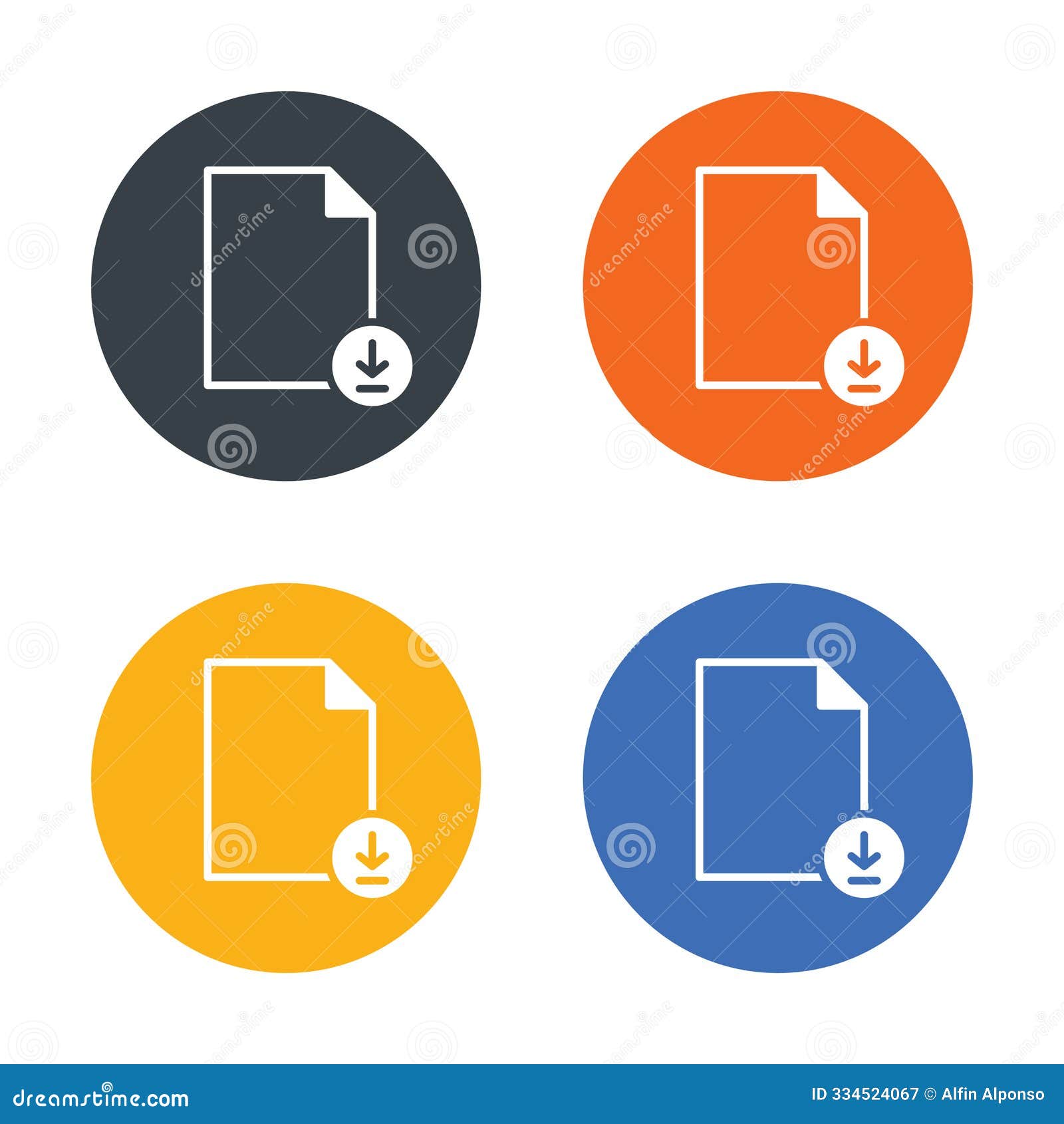 Vector File Download Icon Set. Dokument Download Icon Set Stock ...