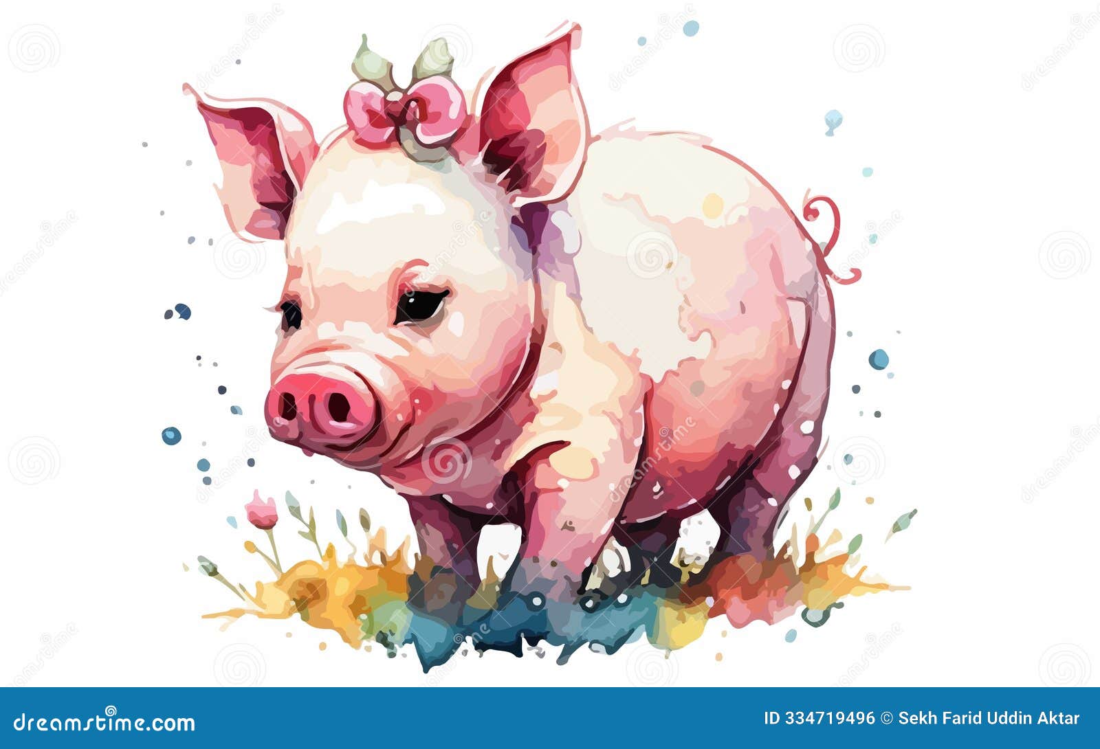 Piglet Art and Illustration Generative AI Stock Vector - Illustration ...