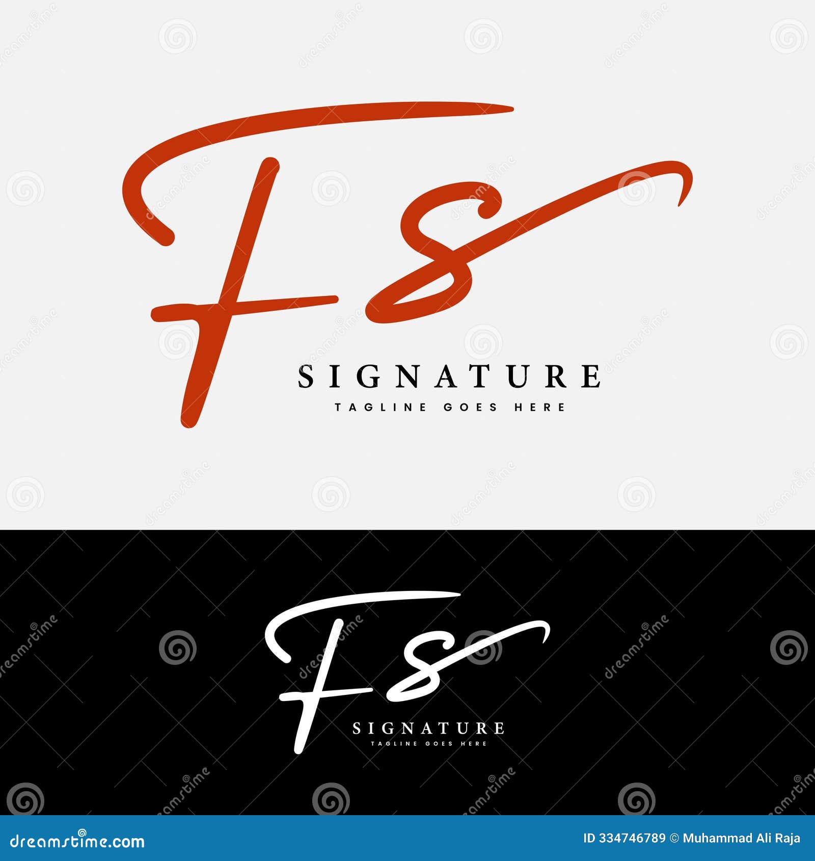 F, S, FS Initial Letter Logo. Alphabet FS Handwritten Signature Logo ...