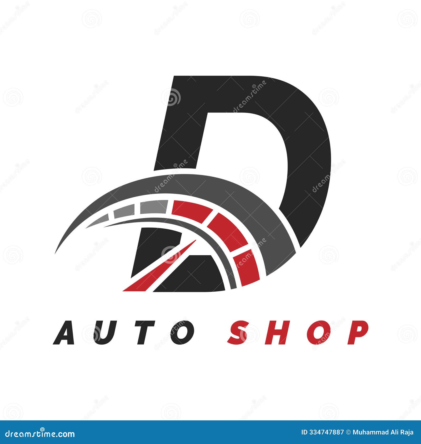 Letter D Logo Auto Mechanic with Speedometer Style. Alphabet D ...