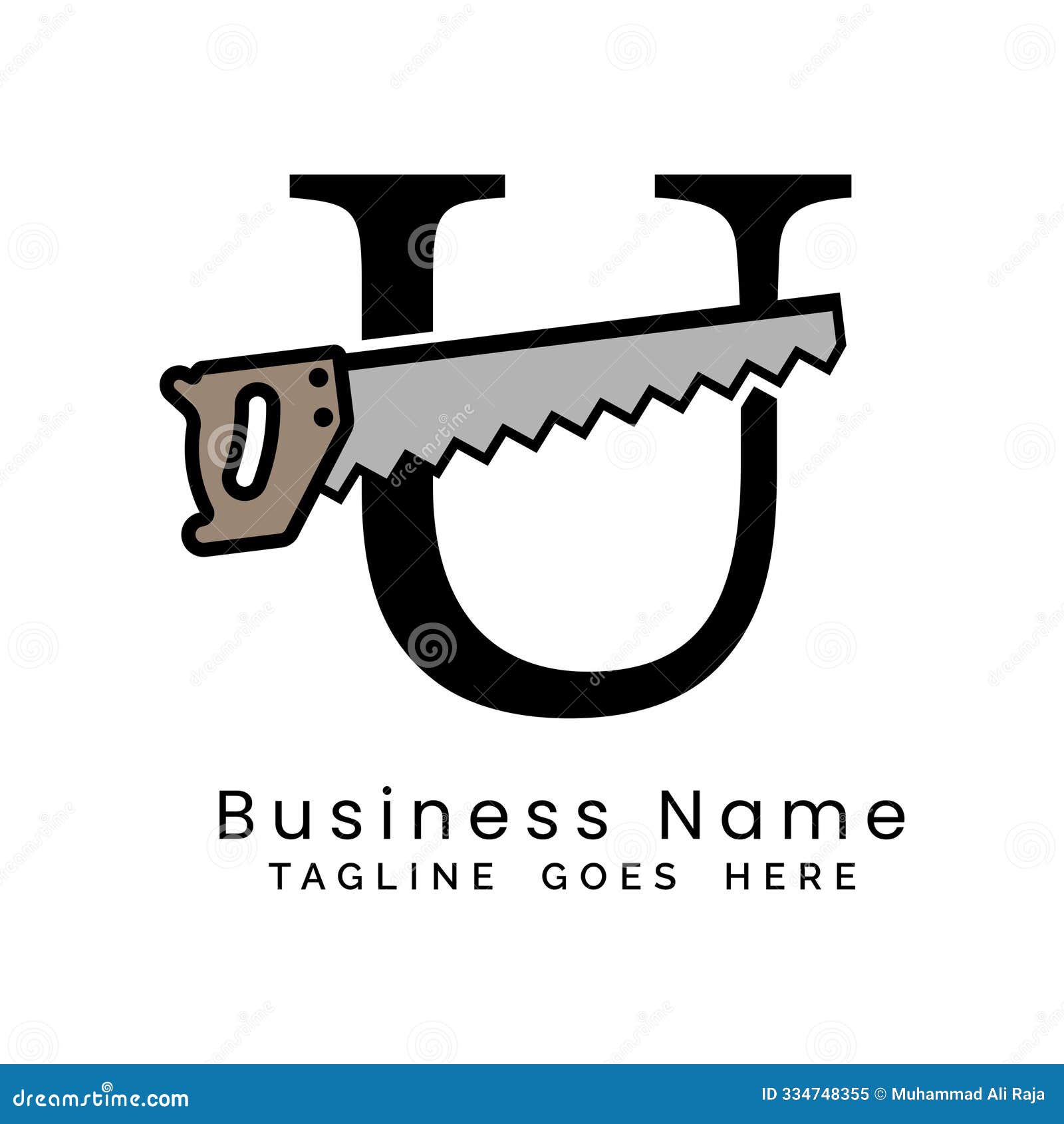 Letter J Handsaw Logo. Alphabet J Woodwork And Carpentry Icon Vector ...