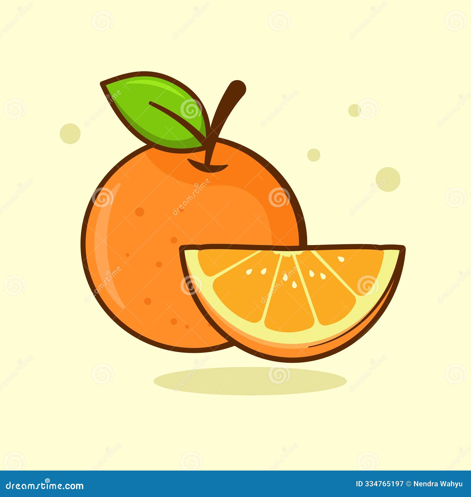Orange Cartoon Vector Illustration. Stock Vector - Illustration of ...