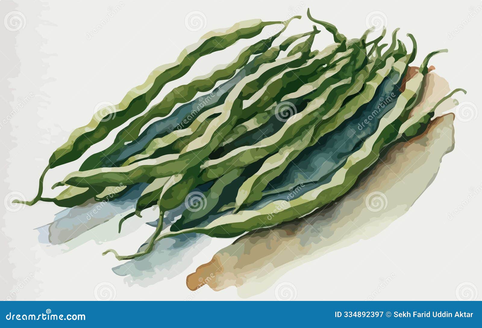 String Beans Art and Illustration Generative AI Stock Illustration ...