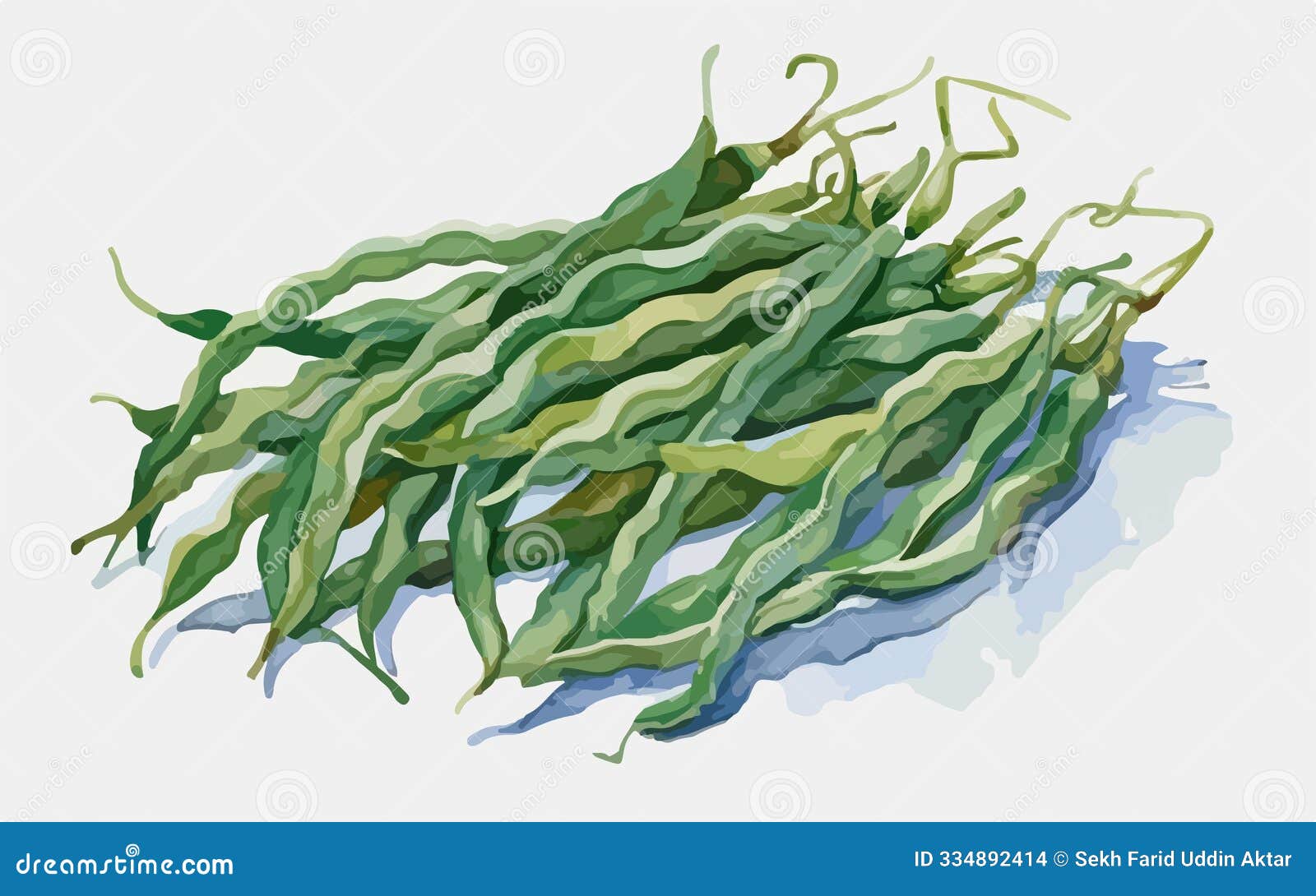 String Beans Art and Illustration Generative AI Stock Vector ...