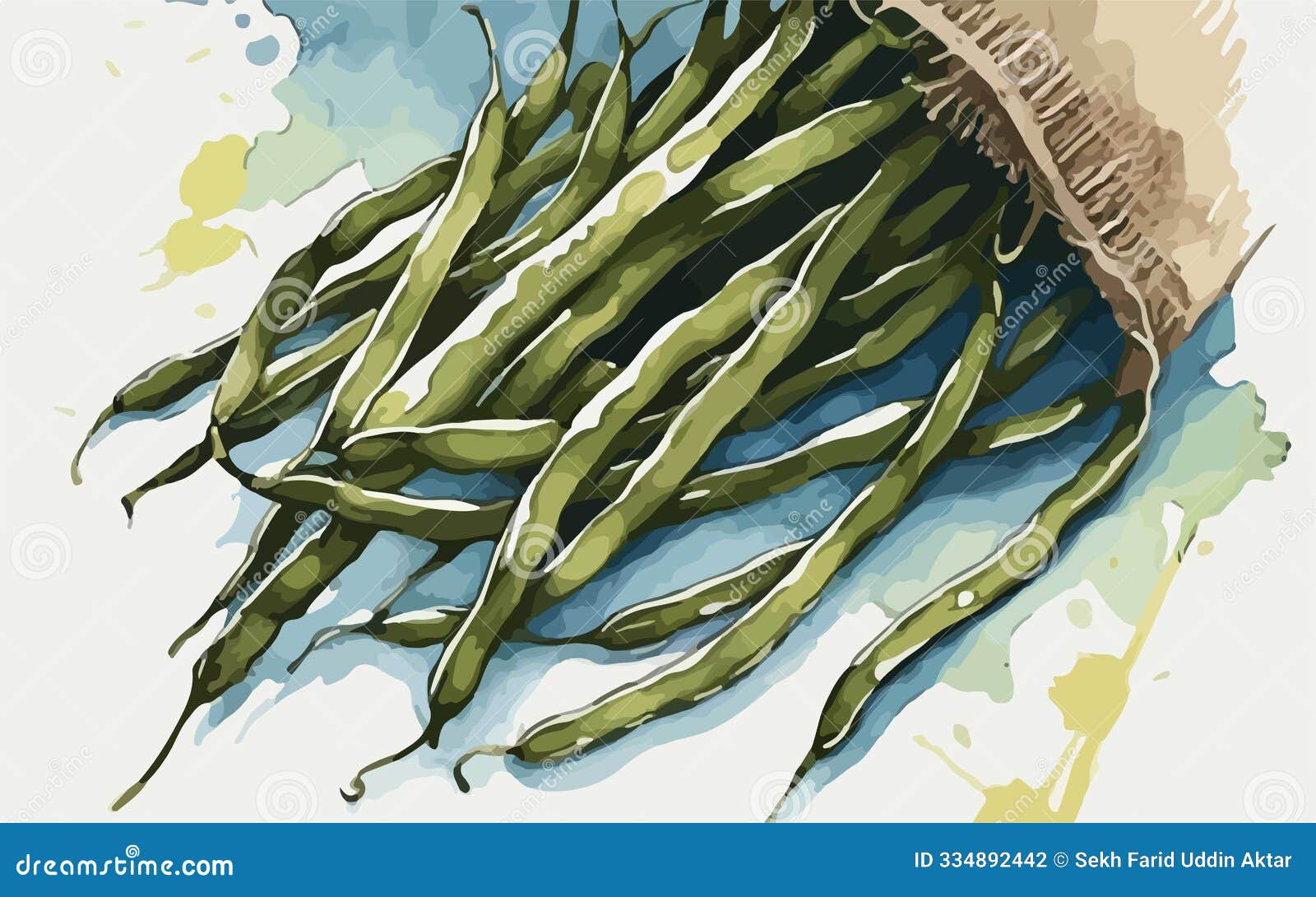 String Beans Art and Illustration Generative AI Stock Illustration ...