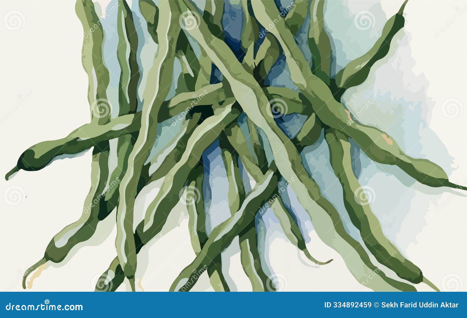 String Beans Art and Illustration Generative AI Stock Illustration ...