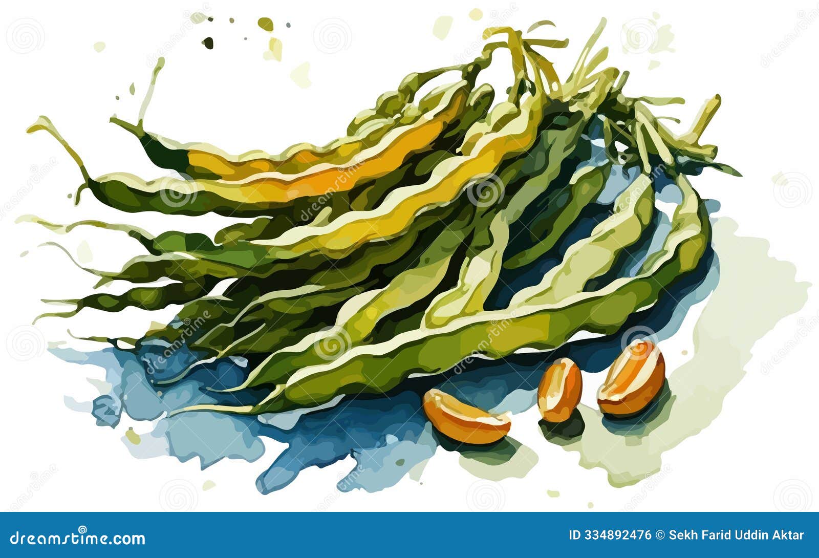 String Beans Art and Illustration Generative AI Stock Illustration ...
