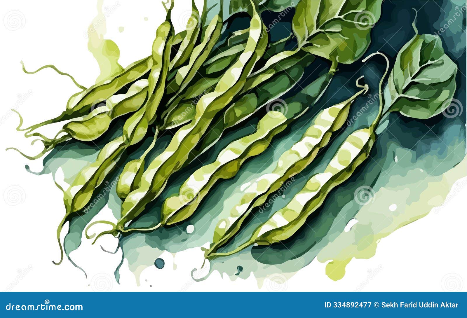 String Beans Art and Illustration Generative AI Stock Illustration ...