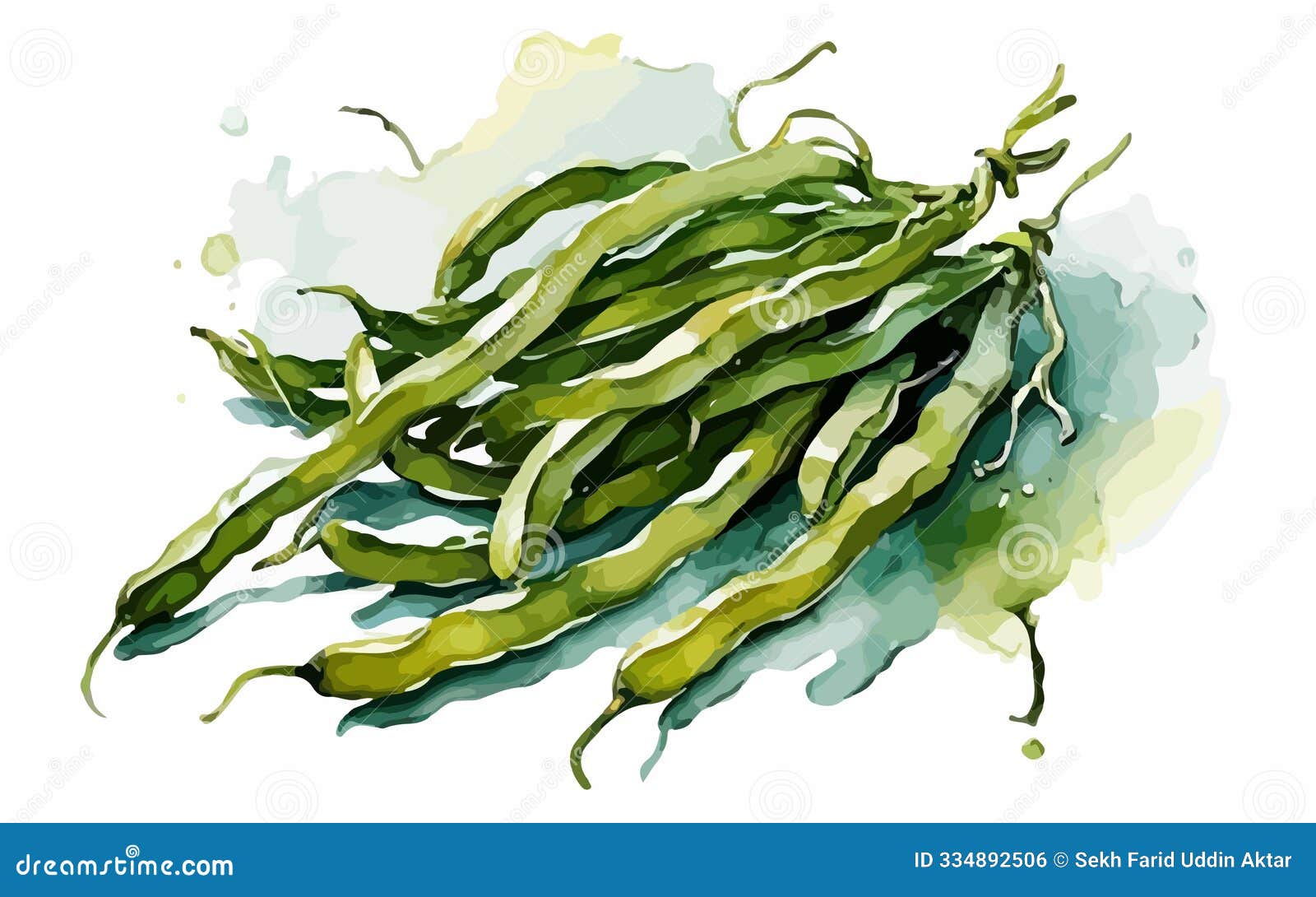 String Beans Art and Illustration Generative AI Stock Illustration ...