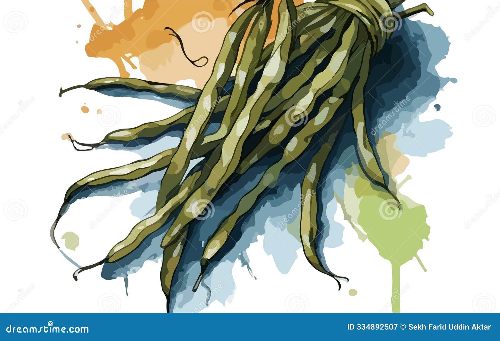 String Beans Art and Illustration Generative AI Stock Illustration ...