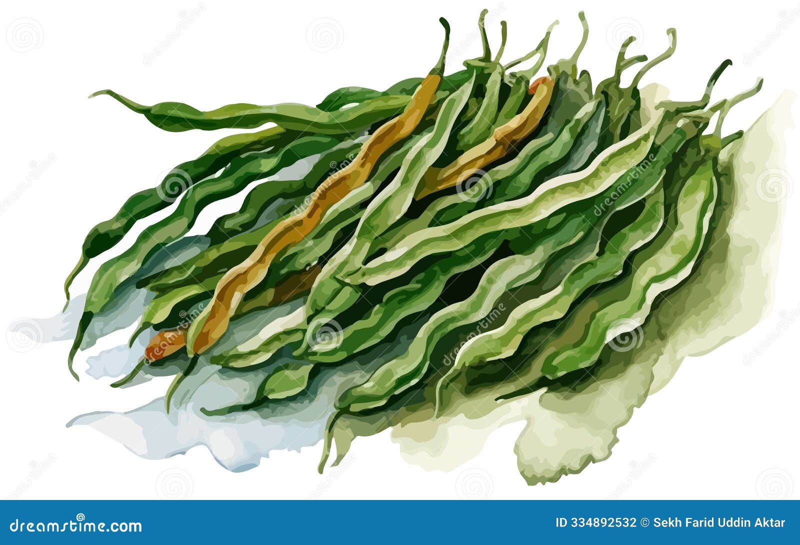 String Beans Art and Illustration Generative AI Stock Illustration ...