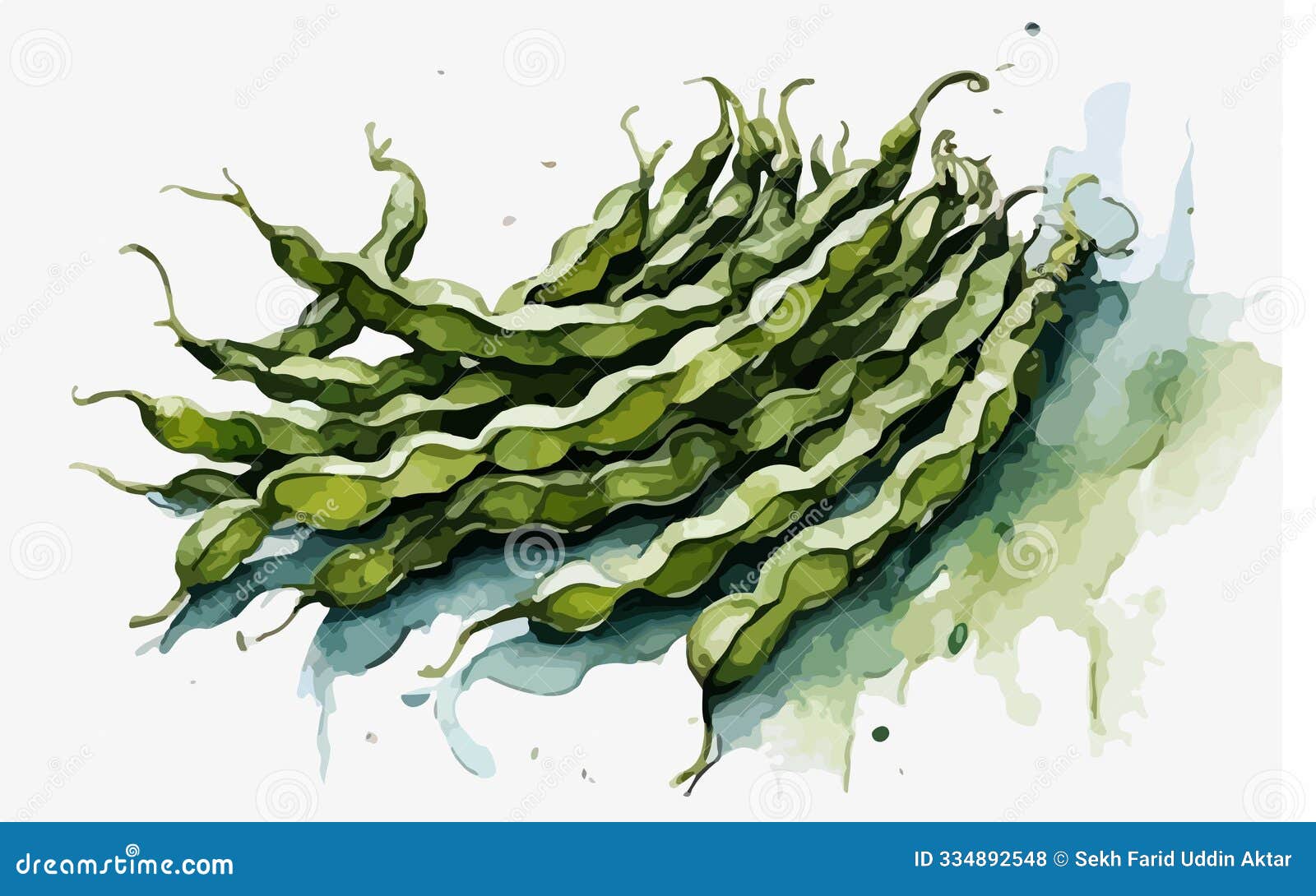 String Beans Art and Illustration Generative AI Stock Illustration ...